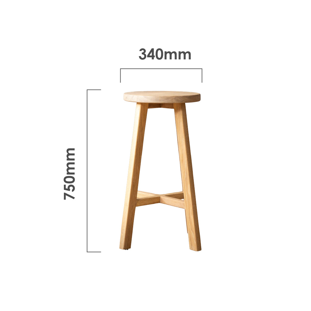 Rhodes Counter Bar Stool - Oak | Incanda Furniture