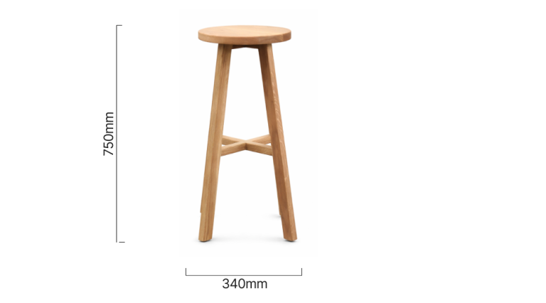 Rhodes Tall Bar Stool - Oak | Incanda Furniture