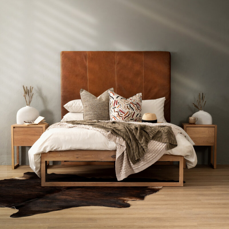 Kimberley Double Leather Headboard - Ginger | Incanda Furniture
