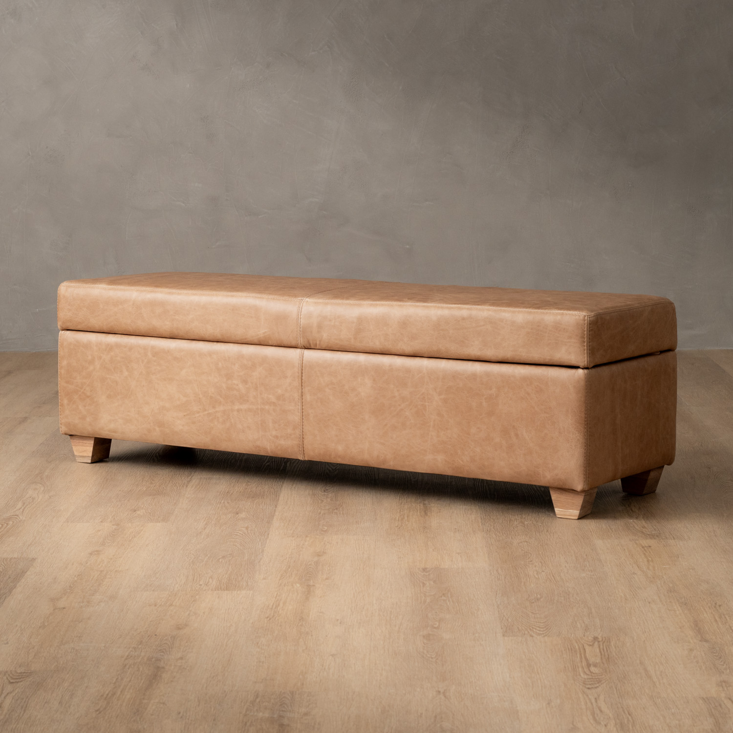 Rectangular Leather Ottoman England Living Room Hendrix Leather