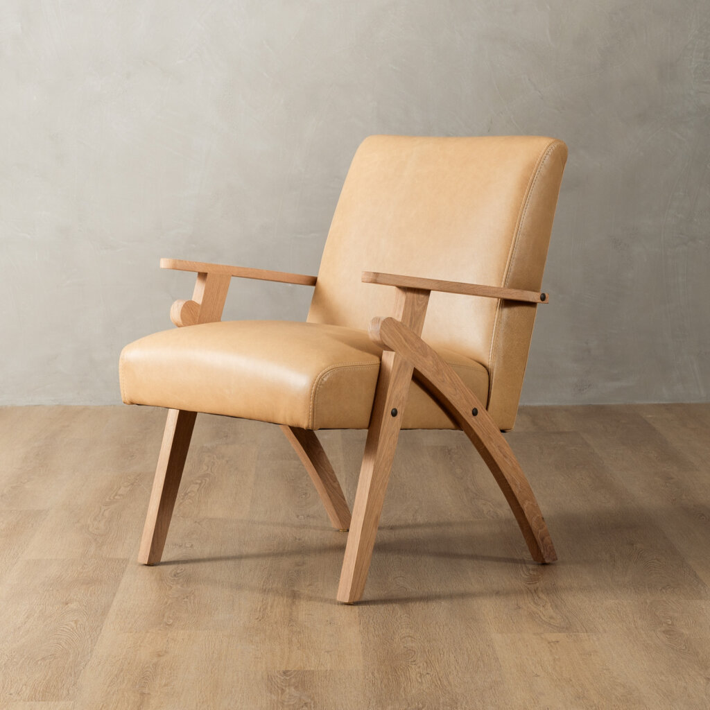 Gariep Leather Chair - Oak - Shiduli Desert | Incanda Furniture