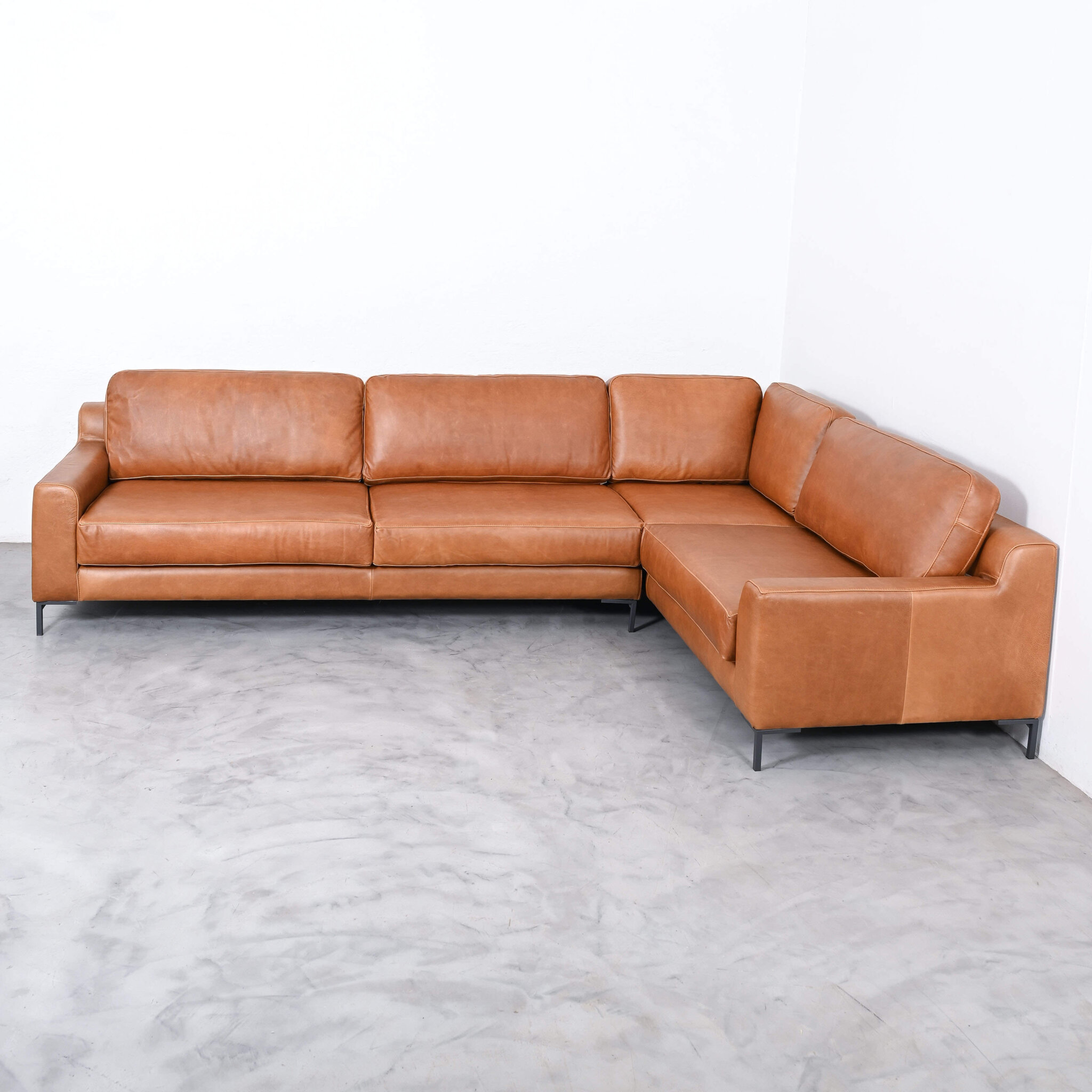 Tulbagh Full Corner Leather Couch - Ginger | Incanda Furniture