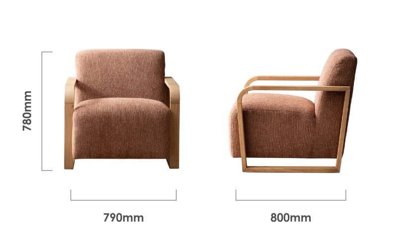 Canyon Fabric Armchair - Rust | Incanda Furniture