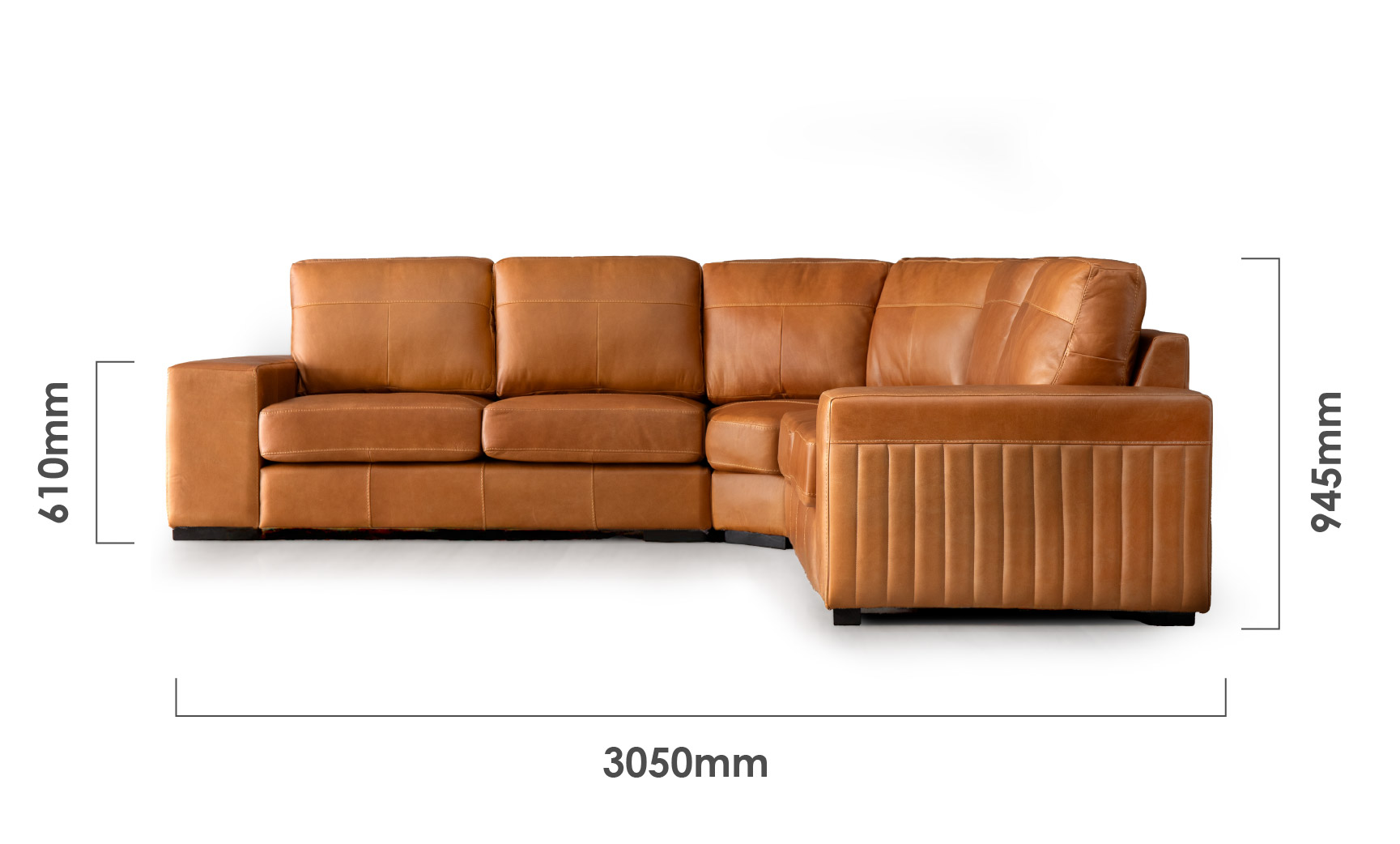 Harbormere Modular Leather Corner Couch - Tan | Incanda Furniture